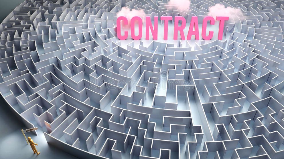 Contract and a Difficult Path To it Stock Illustration - Illustration ...