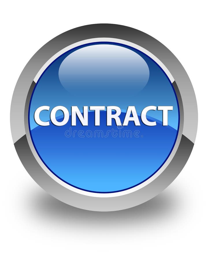Contract Glossy Blue Round Button Stock Illustration - Illustration of ...