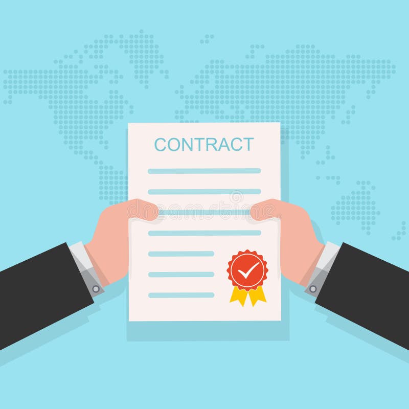 Contract in the Hand. Vector Illustration Stock Illustration ...