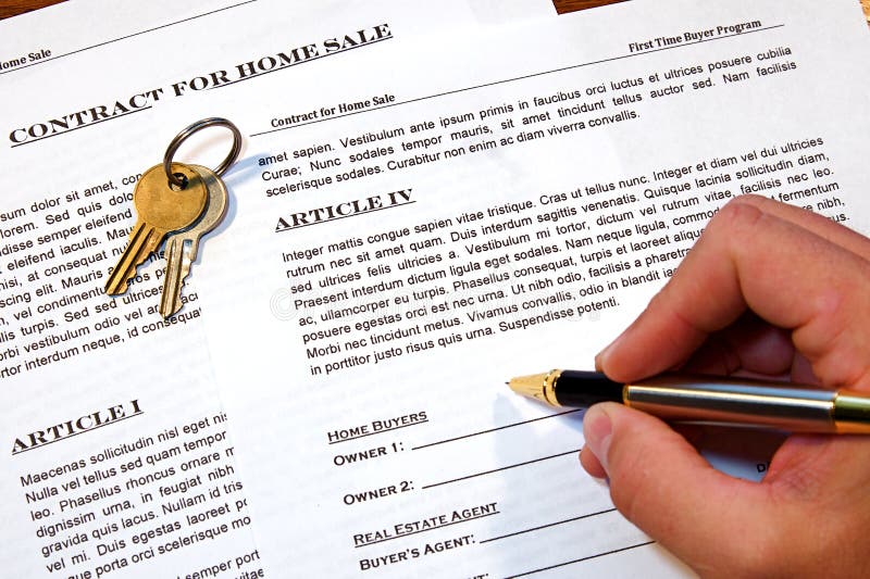 Man Signing a Contract when Buying a New House Stock Image - Image of ...