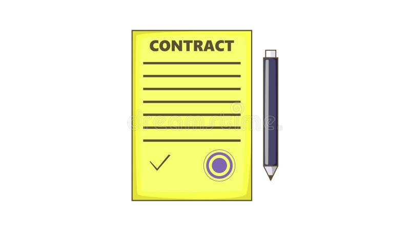 Contract Icon Animation stock footage. Video of deal - 202284016