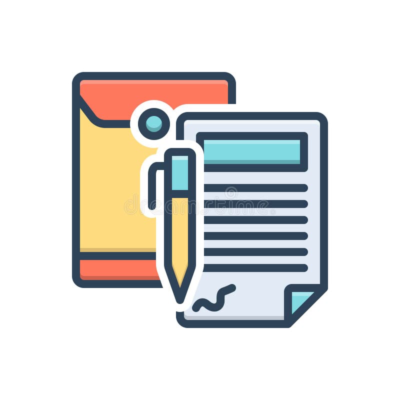 Color Illustration Icon for Contract, Agreement and Document Stock ...