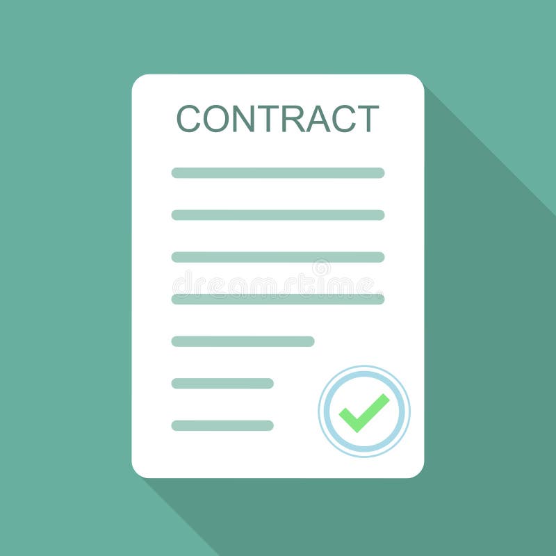 Contract Icon. Vector Illustration. Stock Illustration - Illustration ...