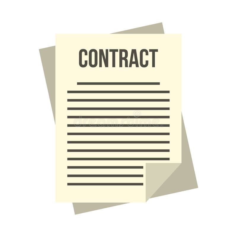 Contract icon, flat style stock vector. Illustration of finance - 79244268