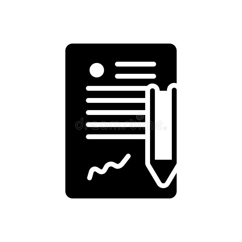 Black Solid Icon for Contract, Long Term Contract and Agreement Stock ...