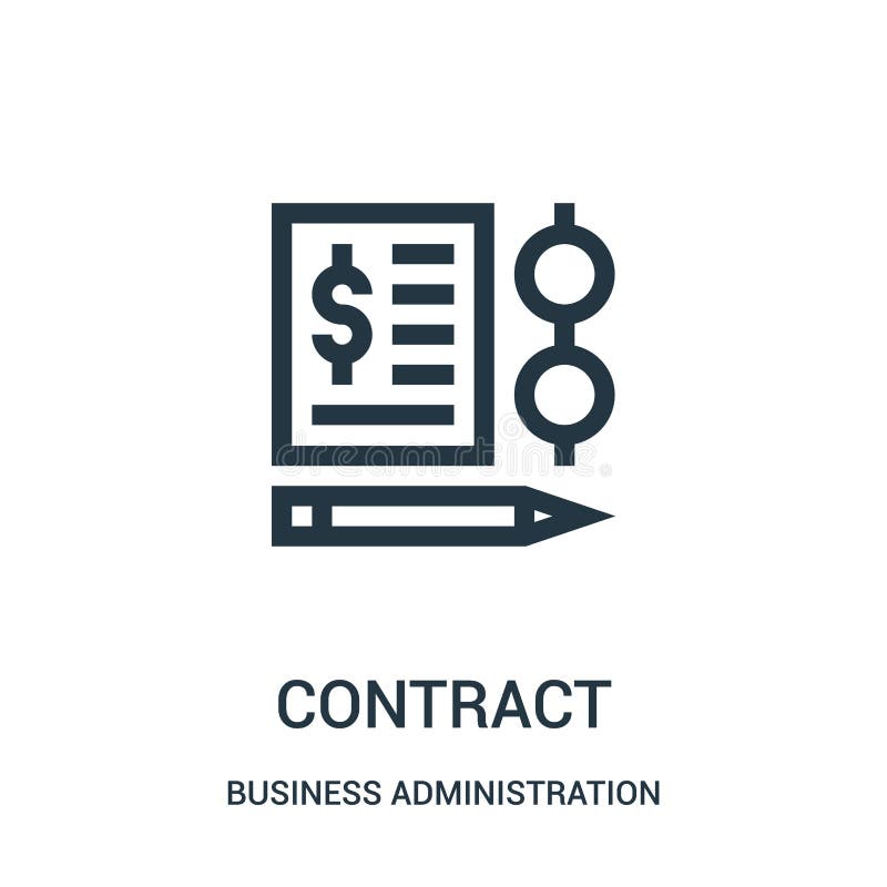 Contract Icon Vector from Business Administration Collection. Thin Line ...