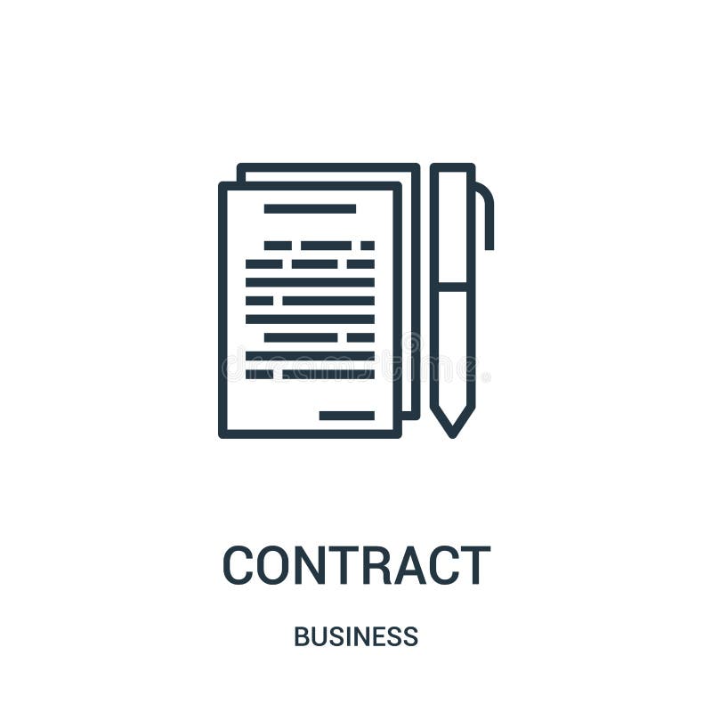 Contract Icon Vector From Office Collection Thin Line Contract Outline