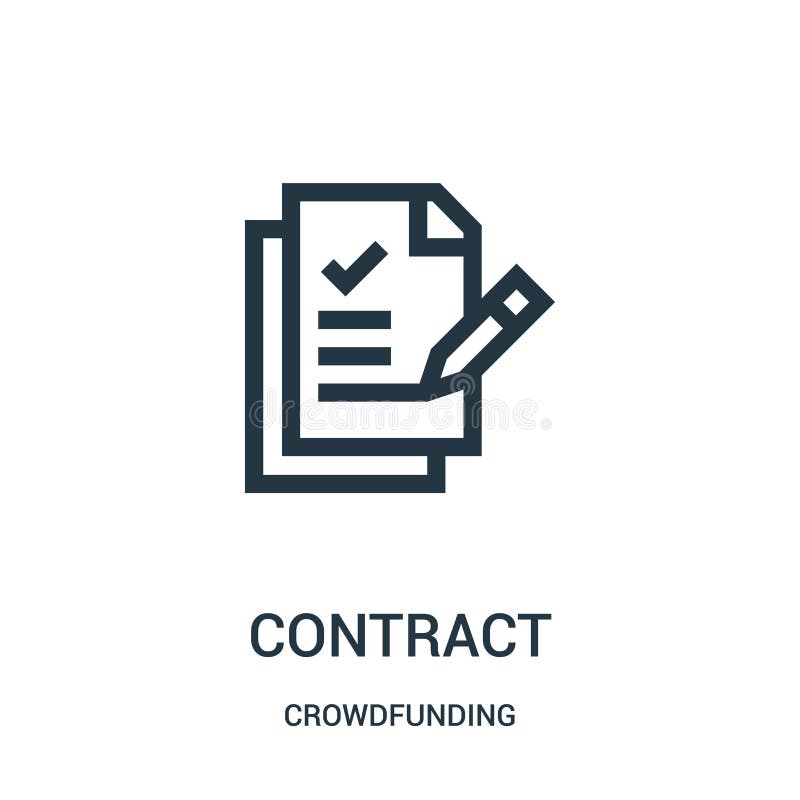 Contract Icon Vector From Office Collection Thin Line Contract Outline