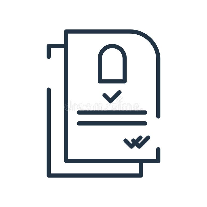 Contract Icon Vector Isolated on White Background, Contract Sign , Line ...