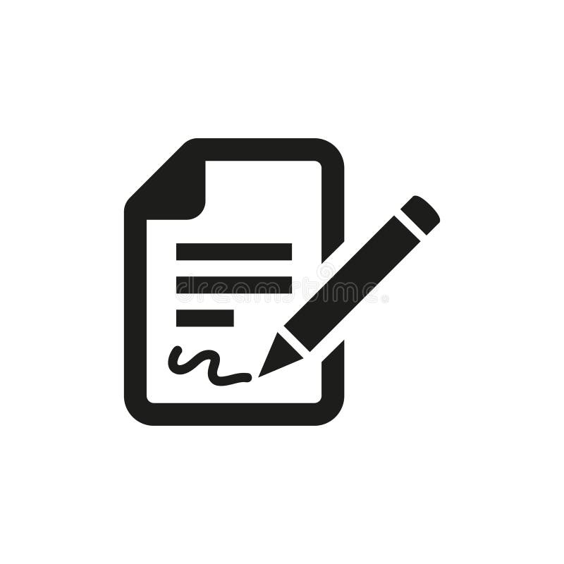 Contract Flat Vector Icon on White Background Stock Illustration ...