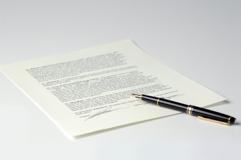 Legal Contract Document in Common Law English Stock Image - Image of ...