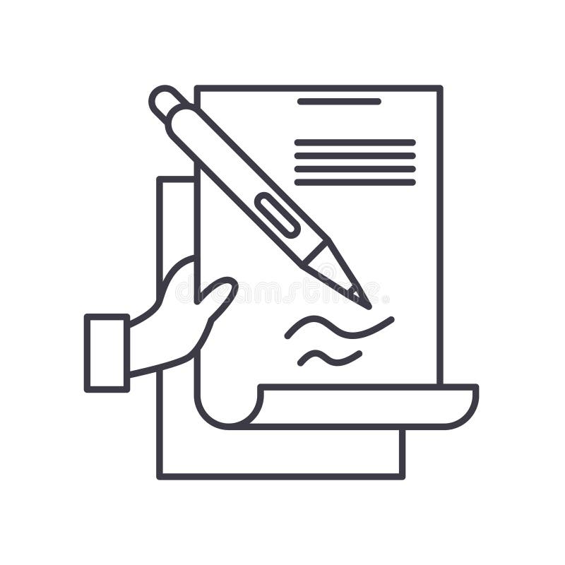 Contract Line Icon, Outline Symbol, Vector Illustration, Concept Sign ...