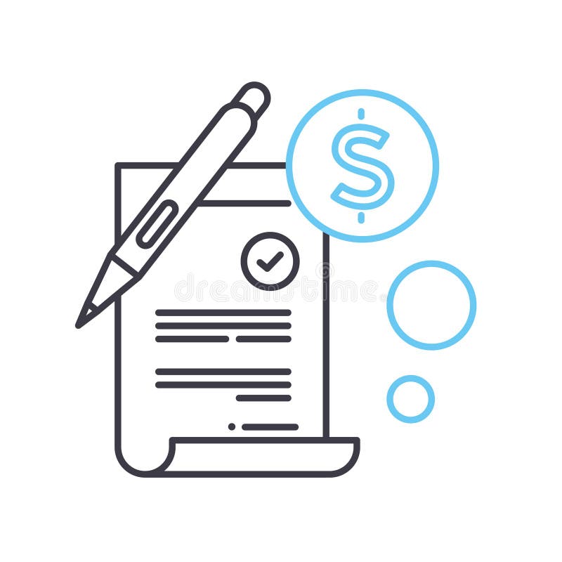 Contract Line Icon, Outline Symbol, Vector Illustration, Concept Sign ...
