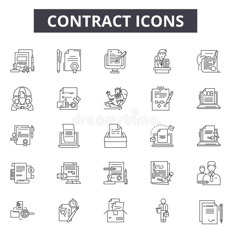 Contract Line Icons, Signs, Vector Set, Outline Illustration Concept ...