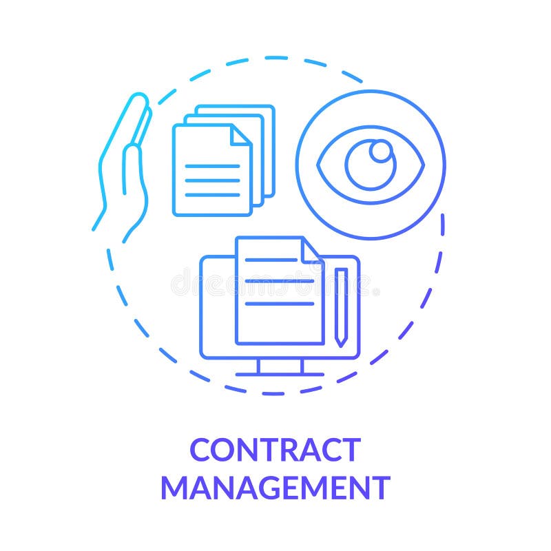 Contract Management Blue Gradient Concept Icon Stock Vector ...