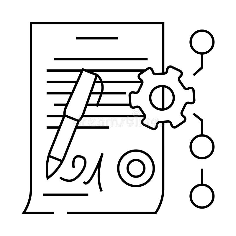 Contract Management Business Process Line Icon Vector Illustration ... Contract Management Business Process Line Icon Vector Illustration ...
