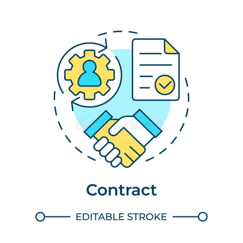 Contract Multi Color Concept Icon Stock Illustration - Illustration of ...