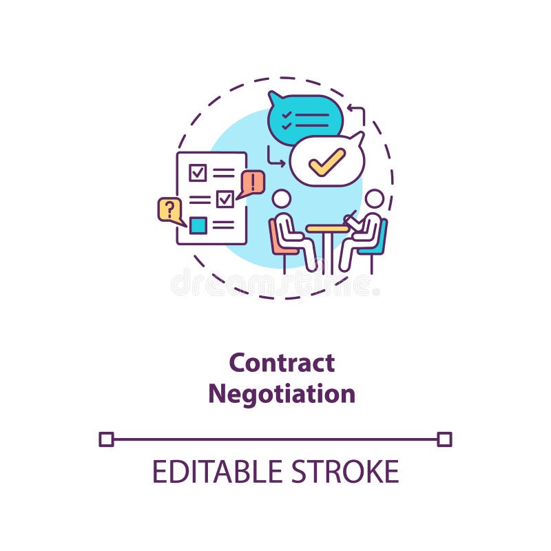 Contract Negotiation Concept Icon Stock Vector - Illustration of employment, document: 210696117