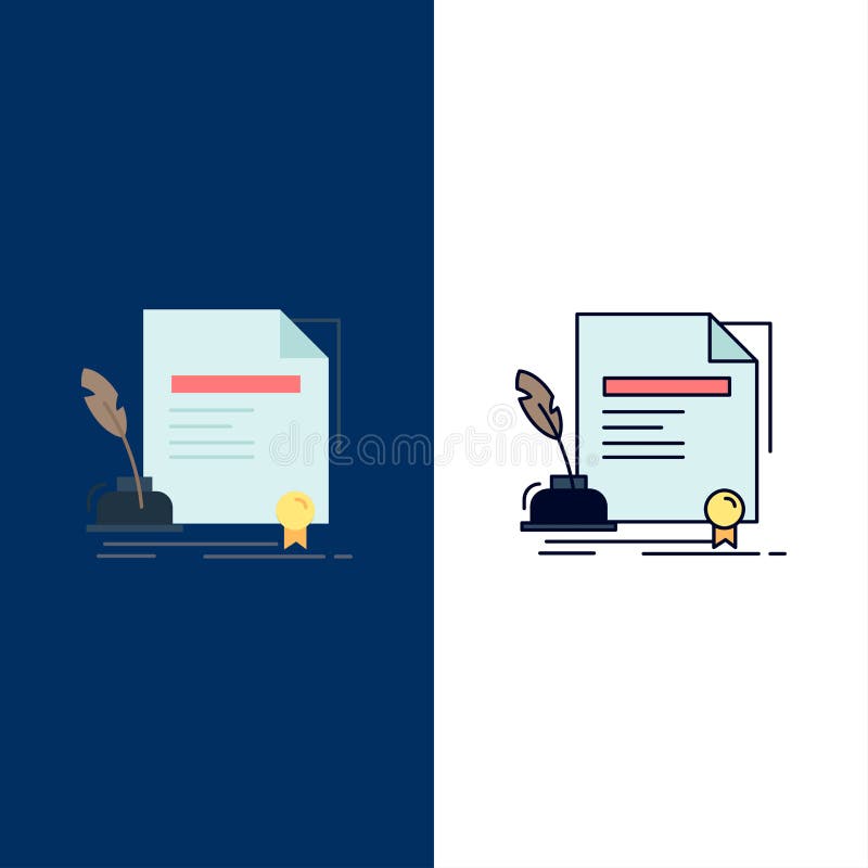 Contract, Paper, Document, Agreement, Award Flat Color Icon Vector ...