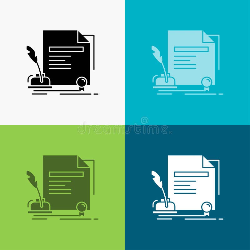 Contract, Paper, Document, Agreement, Award Icon Over Various ...