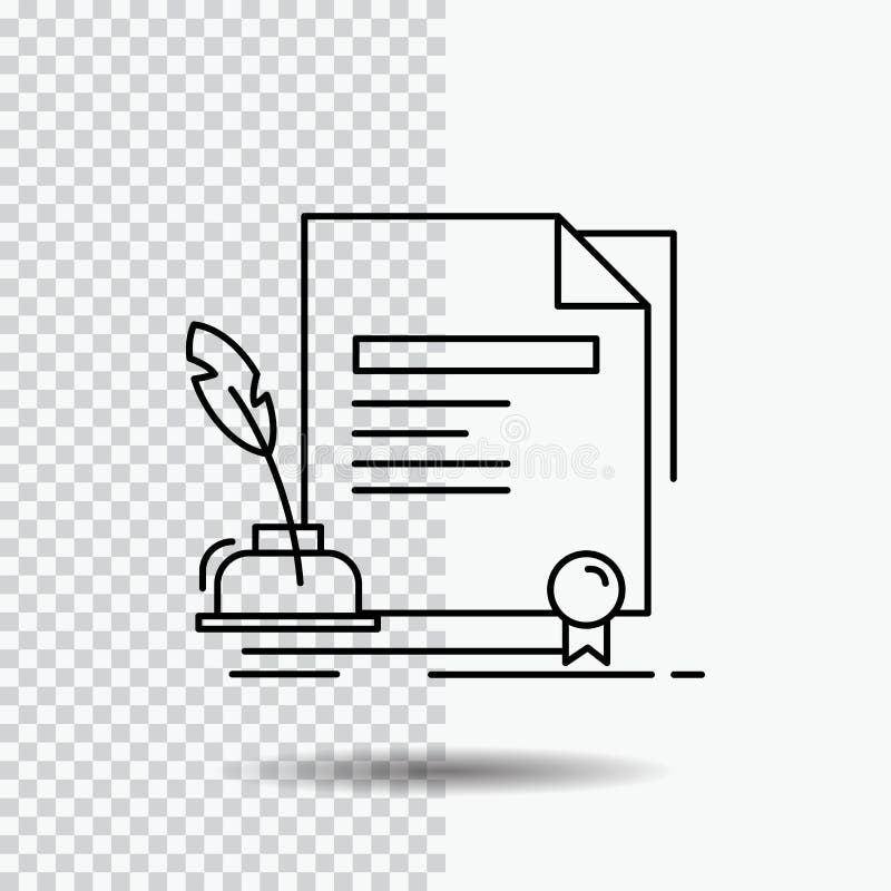 Contract, Paper, Document, Agreement, Award Line Icon on Transparent ...