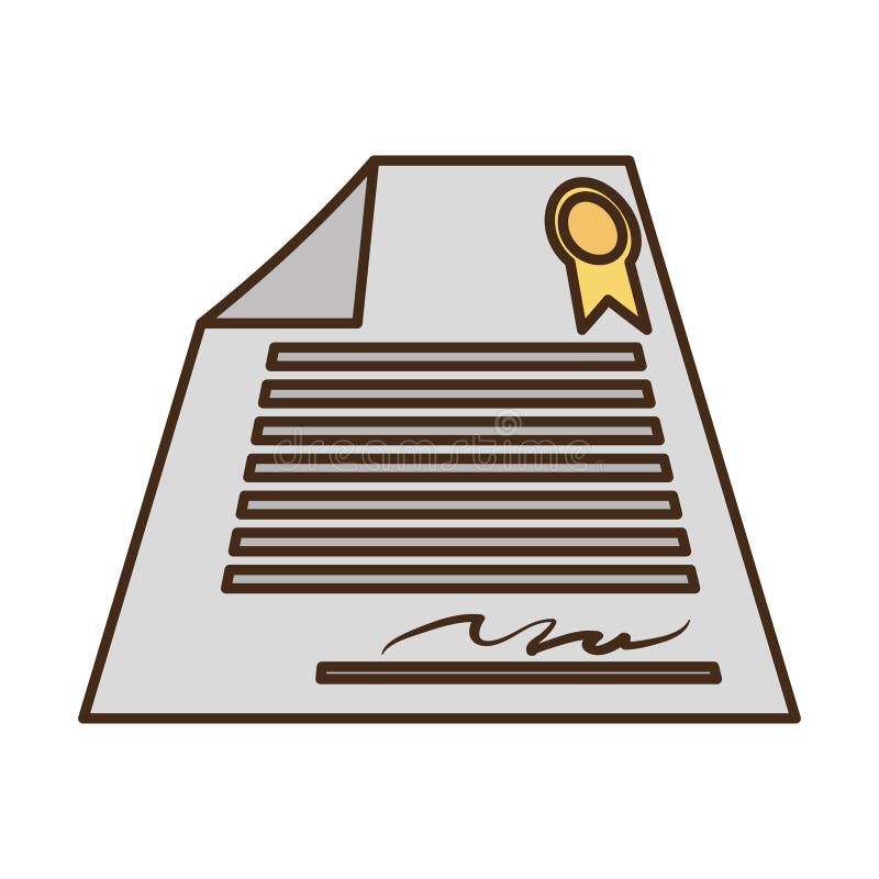 Contract Paper Document Isolated Icon Stock Vector - Illustration of ...