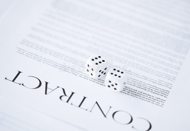 Contract Paper with Gambling Dices Stock Image - Image of promotion ...