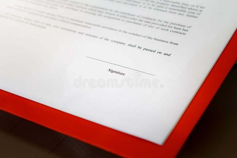 Contract Paper for Signing a Contract. Stock Image - Image of ...
