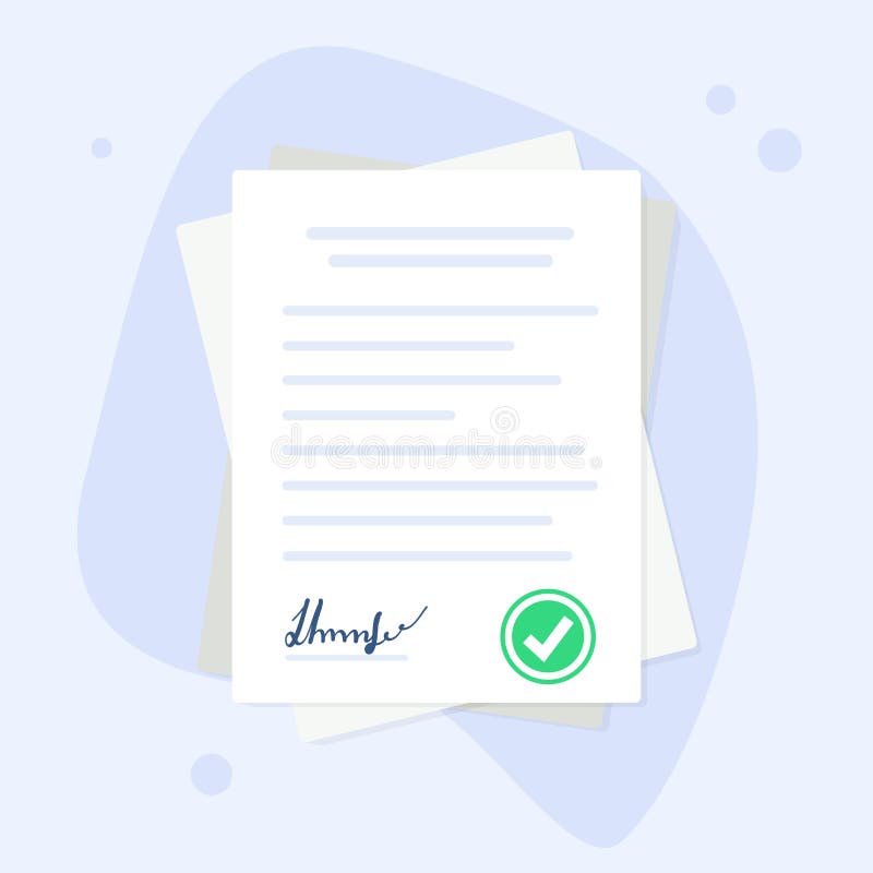 Contract Papers. Document. Folder with Stamp and Text Stock Vector ...