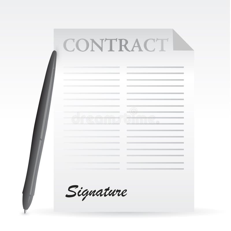Contract with Pen Illustration Stock Vector - Illustration of ...