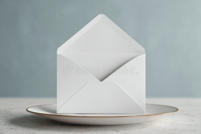Contract almost Revealed from Minimalist Envelope on Elegant Plate in a ...
