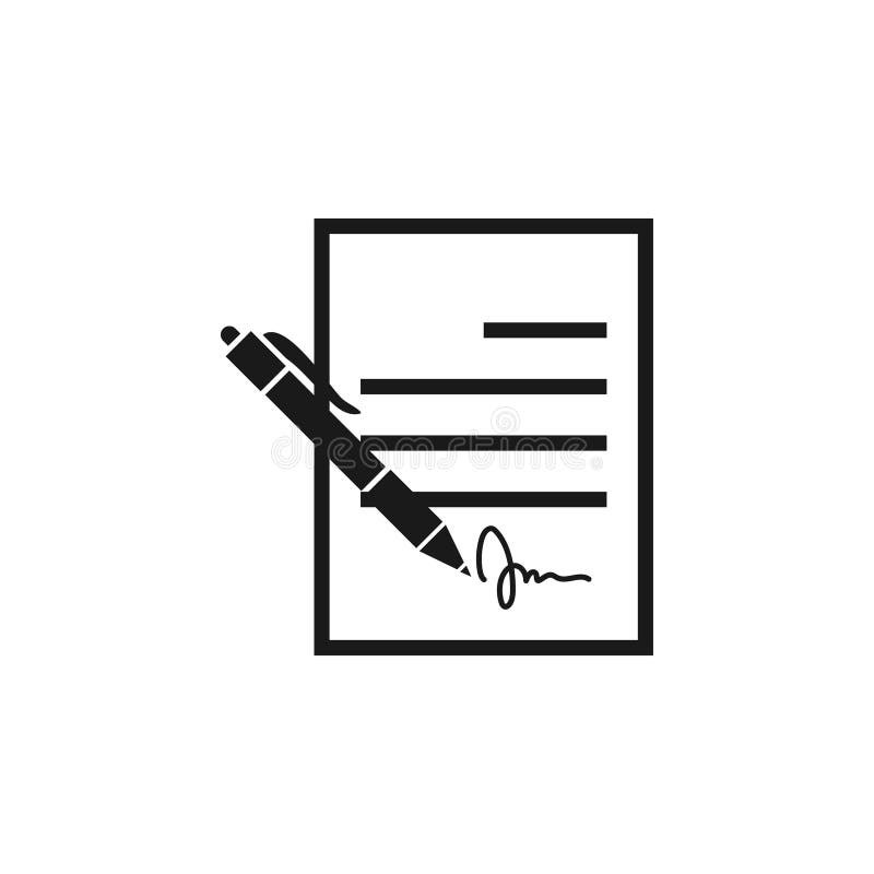 Contract Sign Icon Design Template Vector Isolated Stock Illustration ...