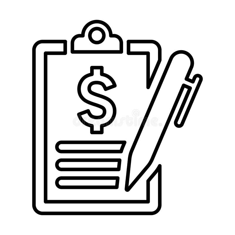 Contract Sign Outline Icon. Line Art Design Stock Vector - Illustration ...