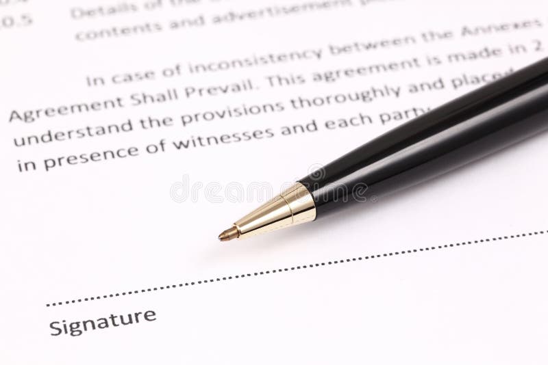 Contract signature stock image. Image of document, occupation - 29246729