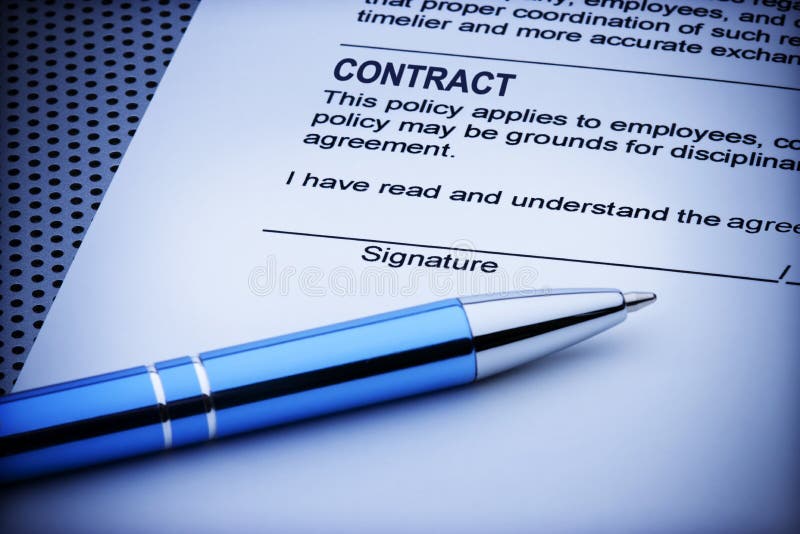 Business Signed Contract Signature Document Stock Photo - Image of ...