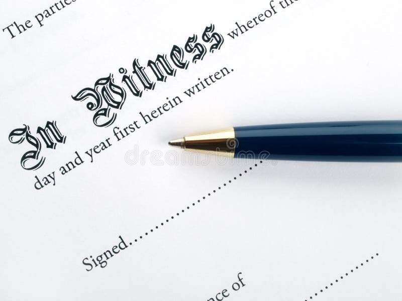 Contract Signature page stock photo. Image of biro, final - 3817586