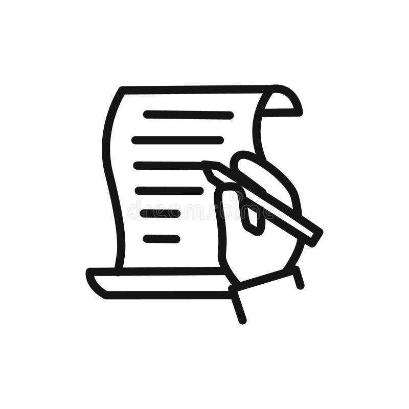 Contract Signing Icon Linear Vector Graphics Sign Stock Illustration ...