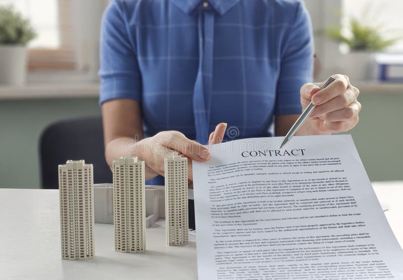 Contract Signing at a Modern Office with Scale Building Models Stock ...