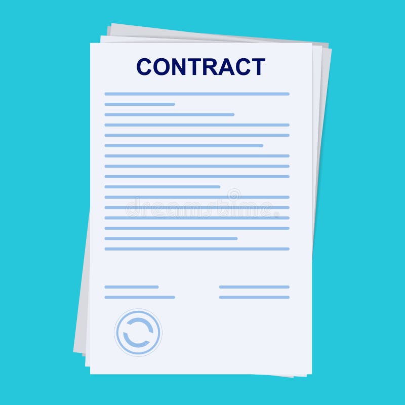 Contract Signing. Sign a Contract Concept. Folder with Stamp and Text ...