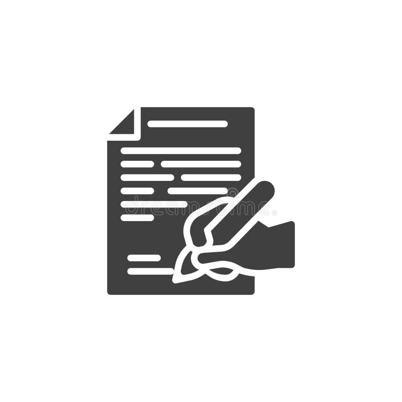 Contract Signing, Document and Pencil Line Icon, Outline Vector Sign ...