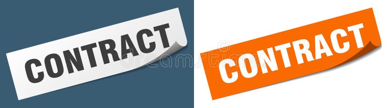 Contract Sticker. Contract Sign Set Stock Vector - Illustration of ...