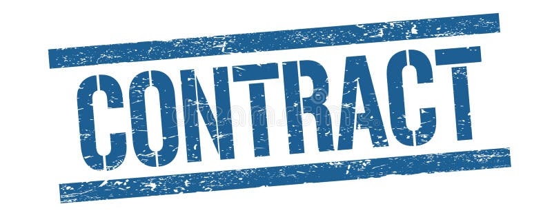 CONTRACT Text on Blue Vintage Lines Stamp Stock Illustration ...