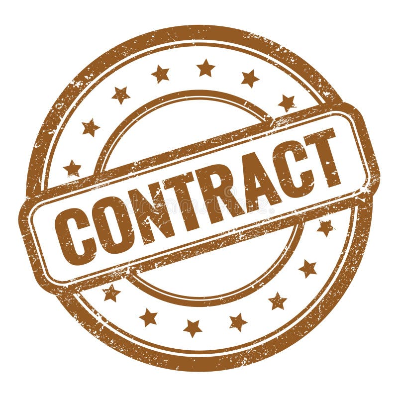 CONTRACT Text on Brown Grungy Vintage Round Stamp Stock Illustration ...