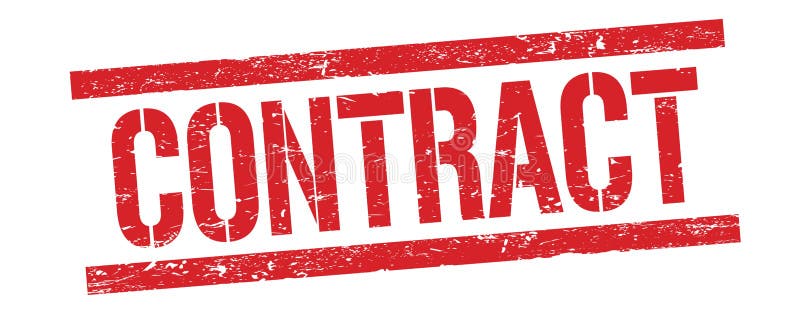 CONTRACT Text on Red Vintage Lines Stamp Stock Illustration ...