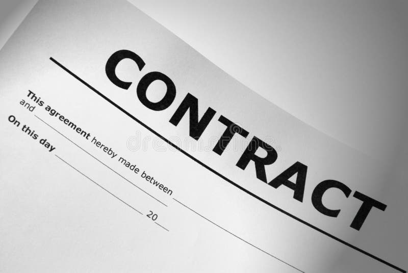 Contract header front page stock photo. Image of print - 3690176