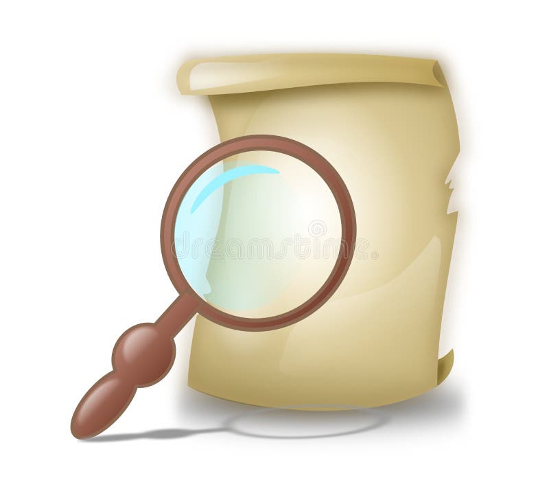 Contract Under the Magnifying Glass Stock Illustration - Illustration ...