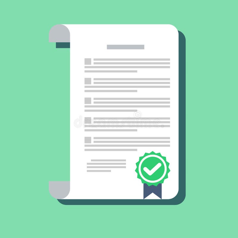 Contract Vector Icon in a Flat Style Isolated on a Colored Background ...