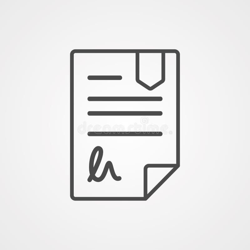 Contract Vector Icon Sign Symbol Stock Illustration - Illustration of ...