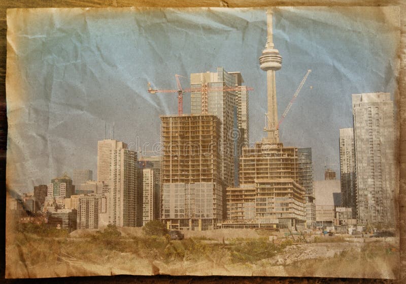 Contractions Site Against Toronto CN Tower Editorial Stock Photo ...