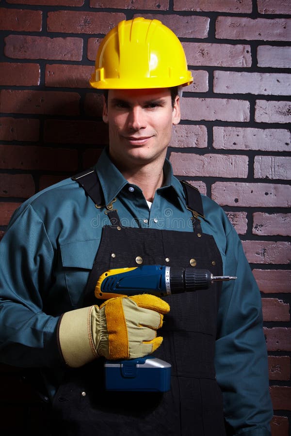 Worker at a Construction Site Stock Image - Image of electrician ...